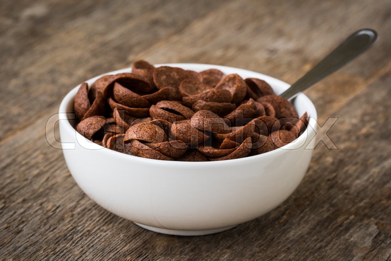 Bowl with chocolate flakes on dark ... | Stock image | Colourbox