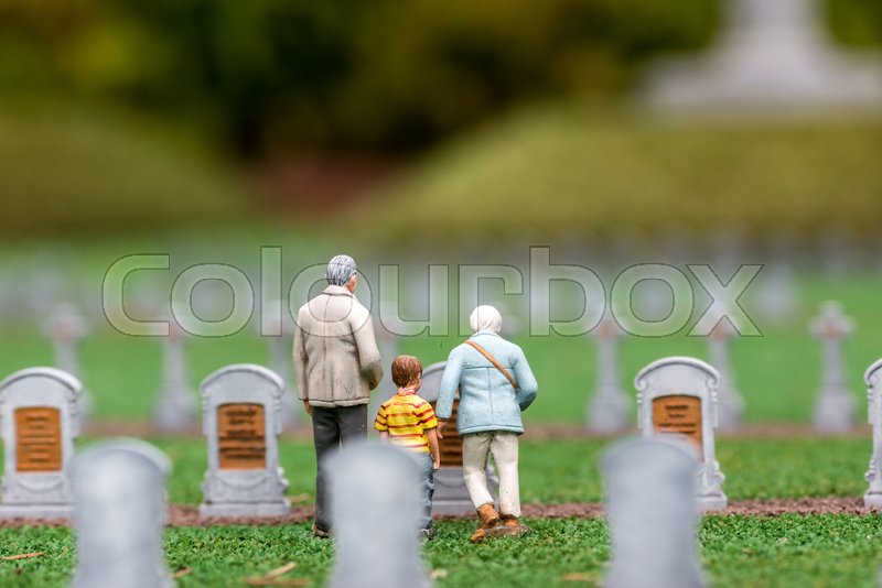 People visit the cemetery, grave stones ... | Stock image | Colourbox