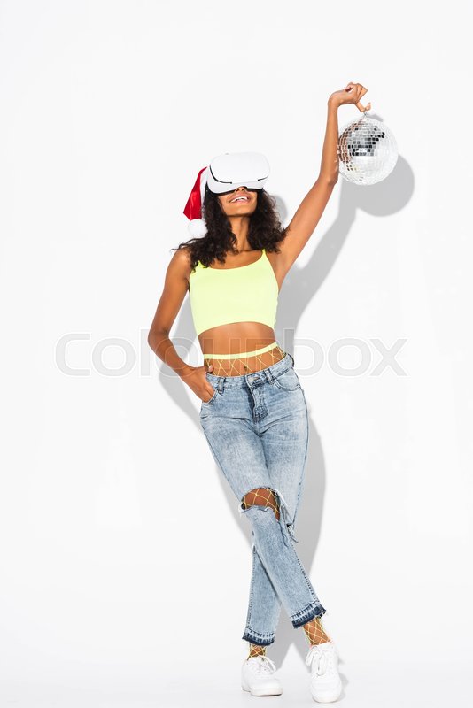 Cheerful African American Woman Holding Stock Image Colourbox