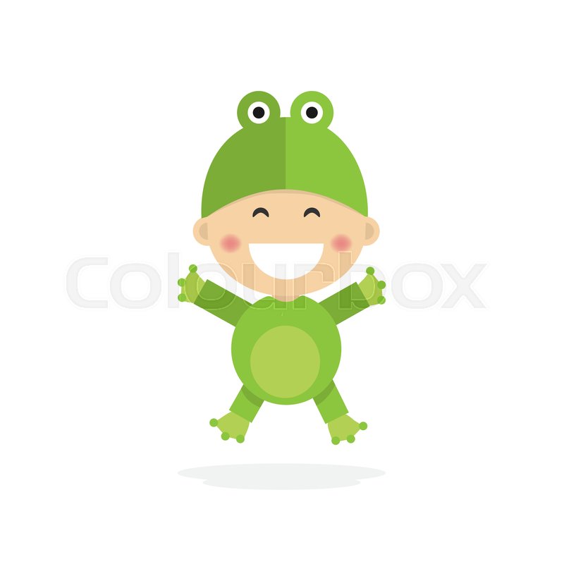 Isolated boy dressed as a frog. Vector ... | Stock vector | Colourbox