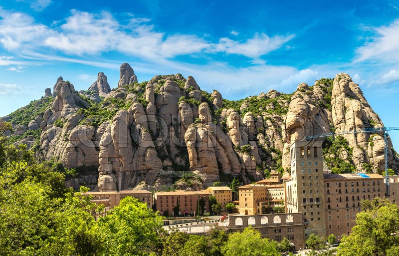 Santa Maria de Montserrat abbey in ... | Stock image | Colourbox
