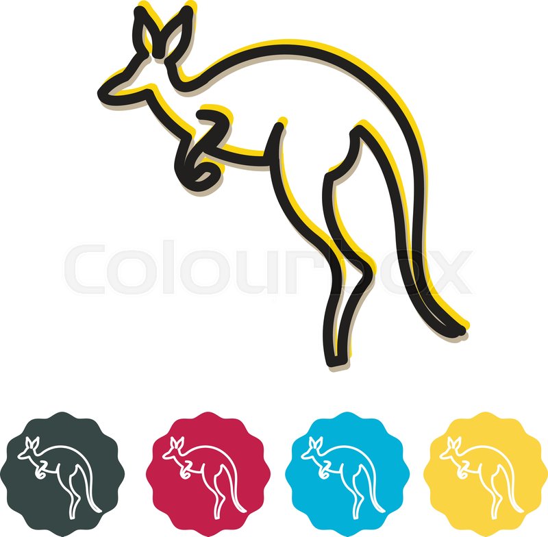 Kangaroo Jumping Icon as EPS 10 File | Stock vector | Colourbox