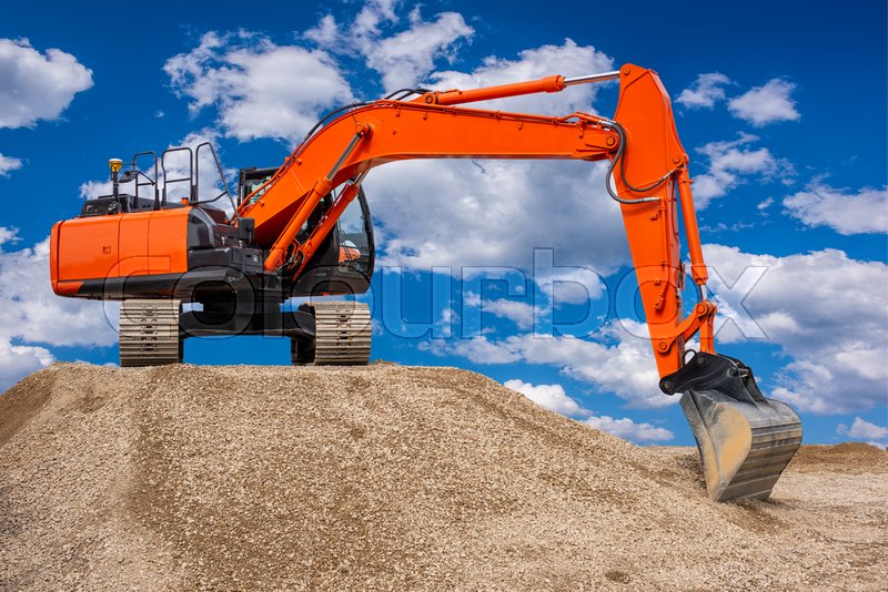 Excavator on a construction site | Stock image | Colourbox