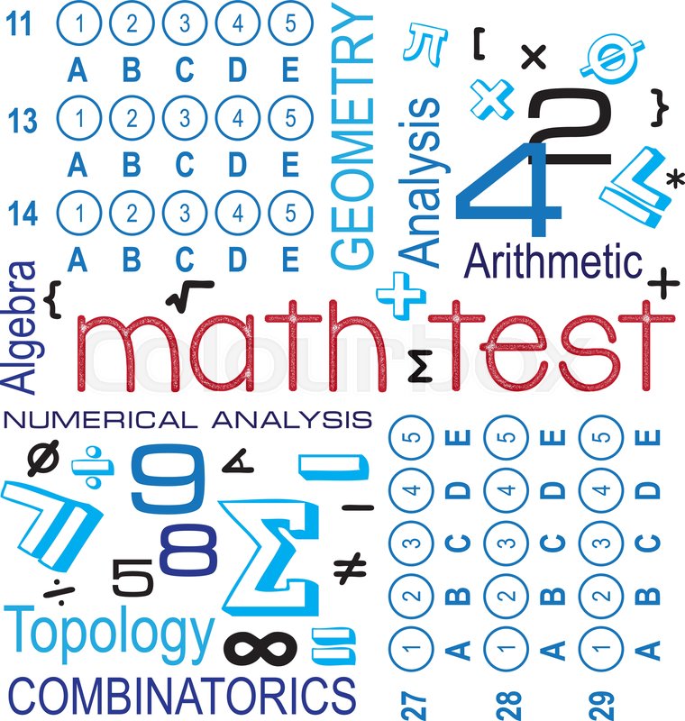 Math test reminder with math symbols ... | Stock vector | Colourbox