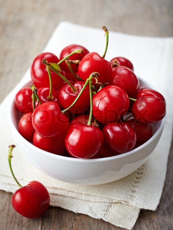 Fresh red cherries | Stock image | Colourbox