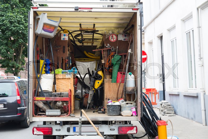 Construction site, car with building ... | Stock image | Colourbox