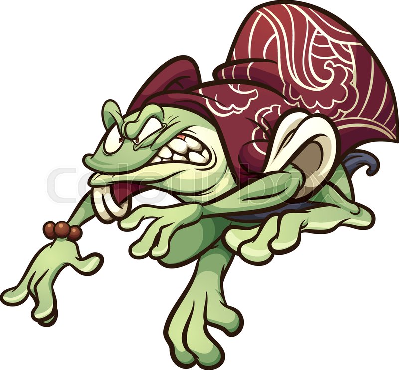 Cartoon frog with Japanese kimono, ... | Stock vector | Colourbox