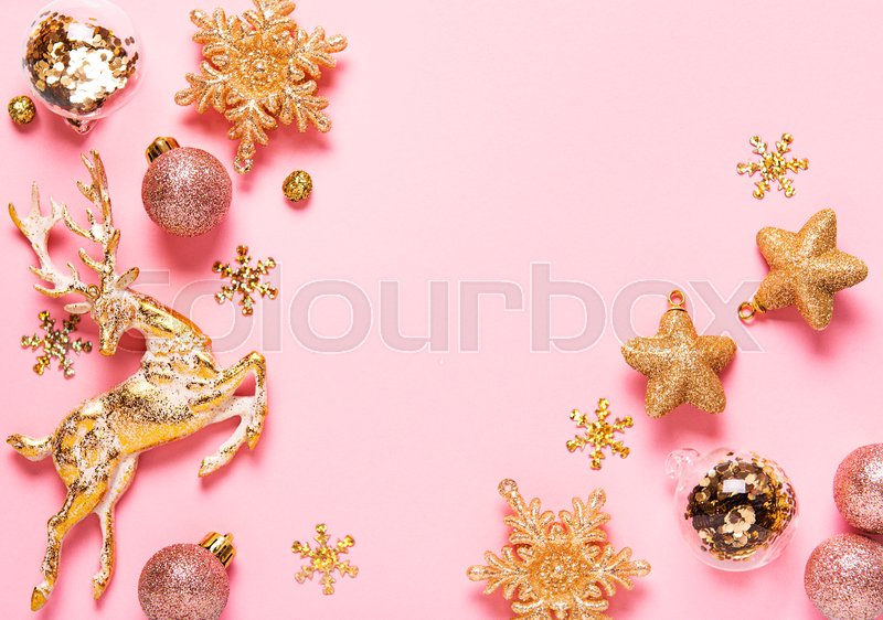 Pink pastel festive background with ... | Stock image | Colourbox
