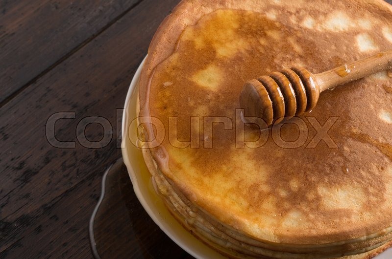 Pancakes on a wooden table | Stock image | Colourbox