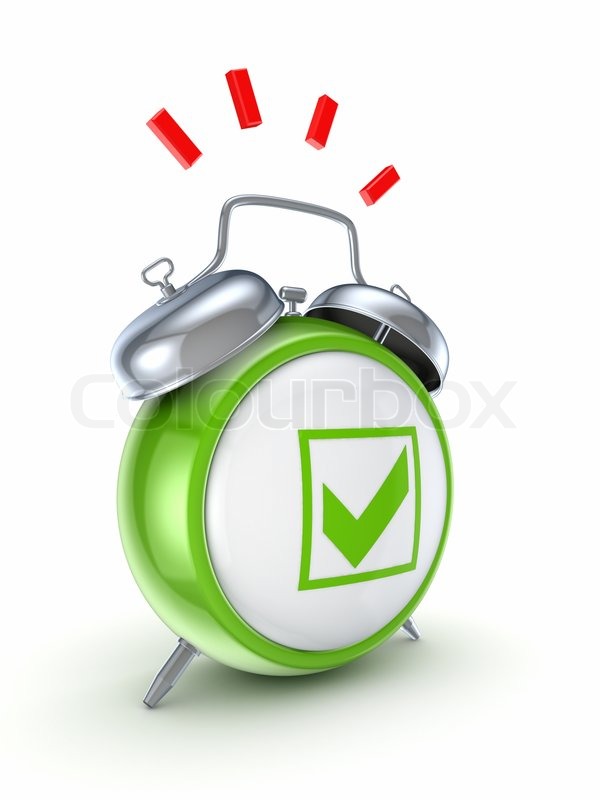 Vintage watch with a green tick mark | Stock image | Colourbox