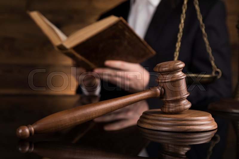 Courtroom, Judge, male judge in black ... | Stock image | Colourbox