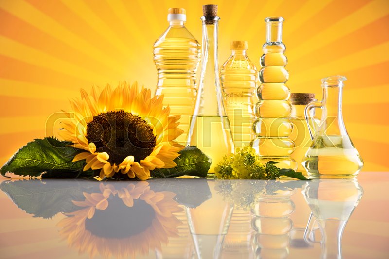 Sunflower oil, Cooking oils, bottles ... | Stock image | Colourbox