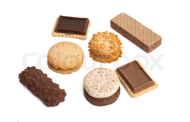 Swiss tasty cookies isolated on white ... | Stock image | Colourbox