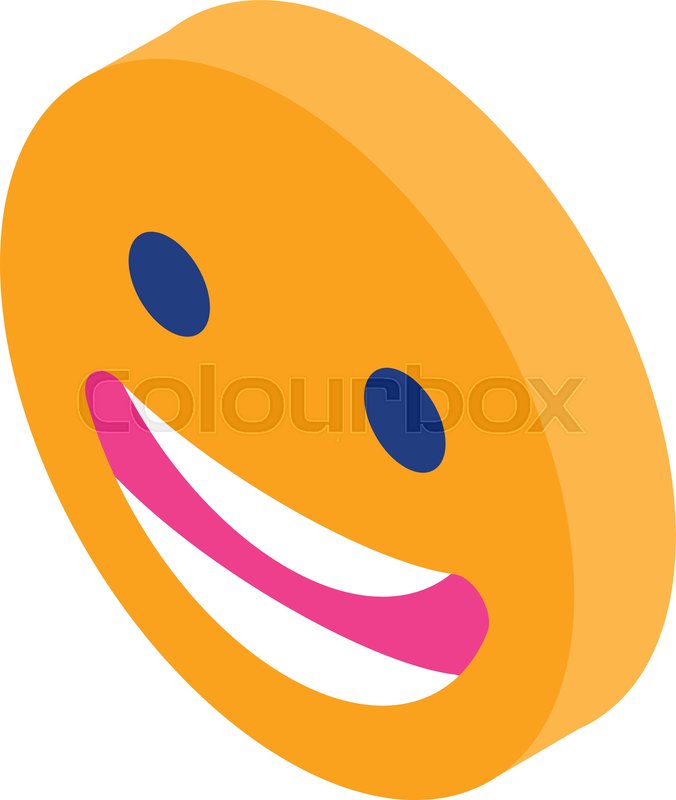 Smile emoji icon. Isometric of smile ... | Stock vector | Colourbox