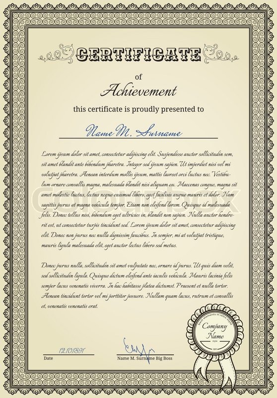 Certificate of success | Stock vector | Colourbox