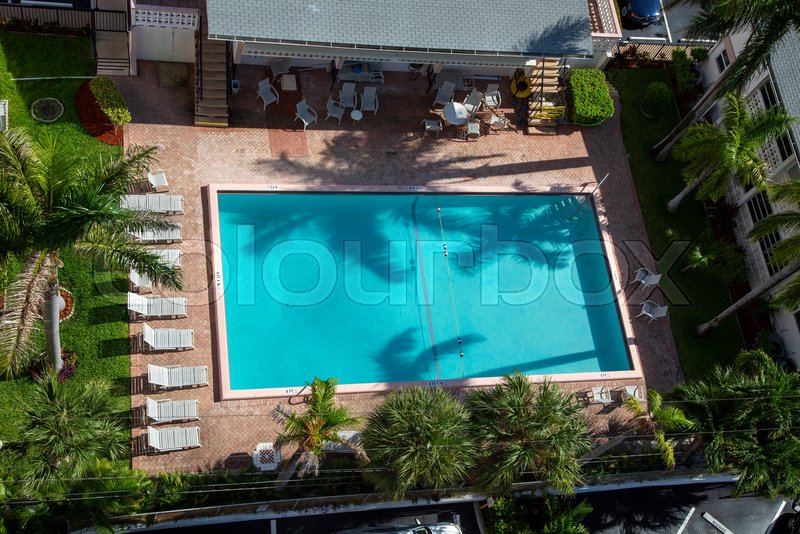 Swimming pool view from above. Clear ... | Stock image | Colourbox