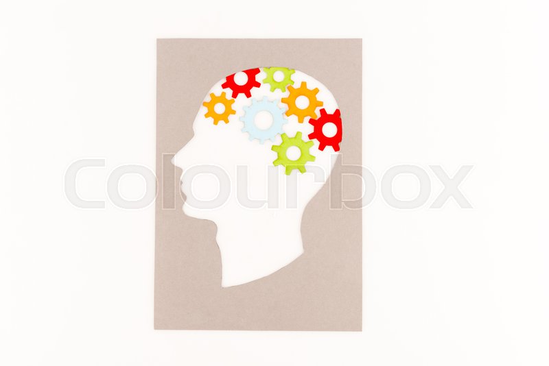 Top view of human head silhouette with ... | Stock image | Colourbox