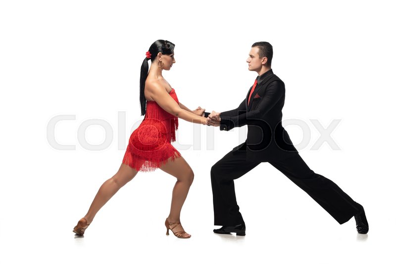 Side view of elegant dancers holding ... | Stock image | Colourbox