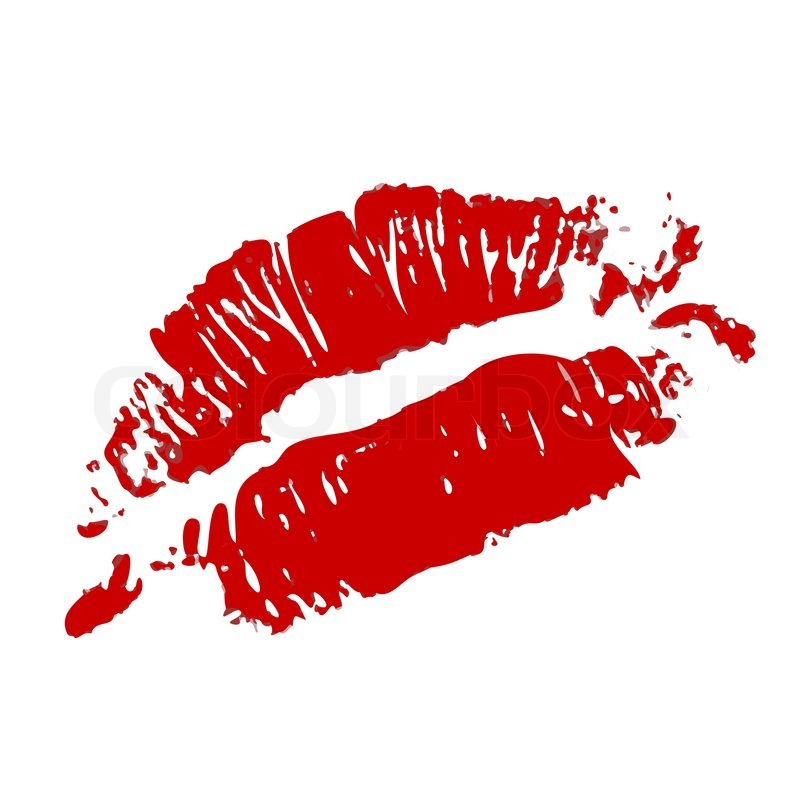Red kiss lips vector | Stock vector | Colourbox