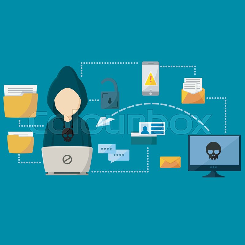 Illustration of Concept of hacker ... | Stock vector | Colourbox