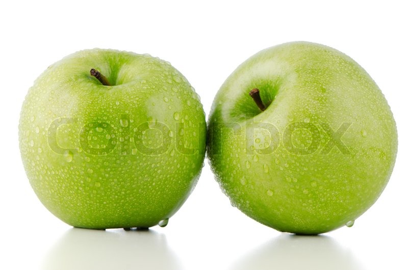 Two fresh green apples | Stock image | Colourbox