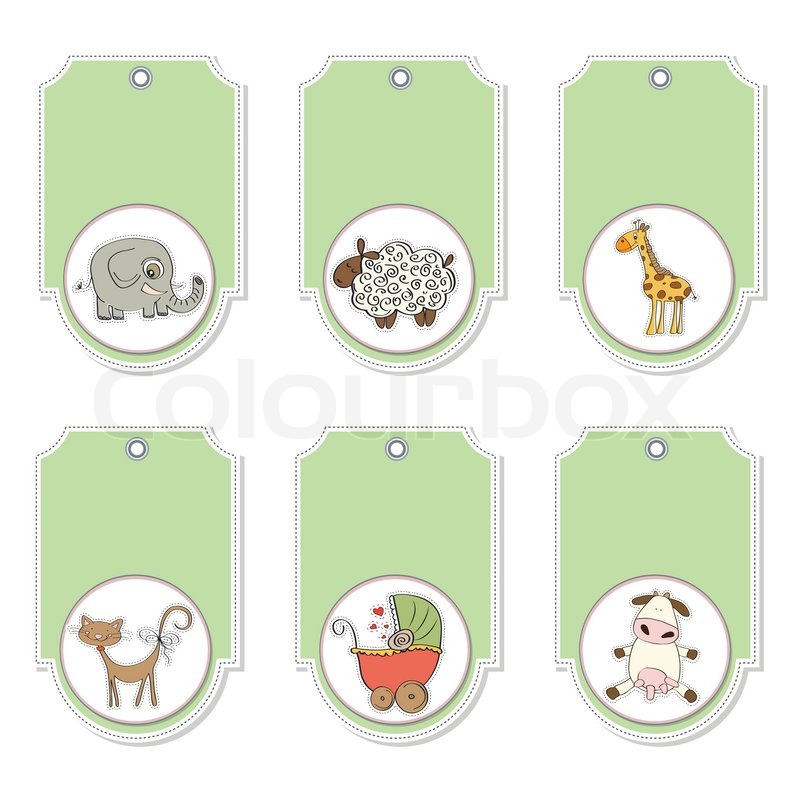 Cartoon animals labels set | Stock vector | Colourbox