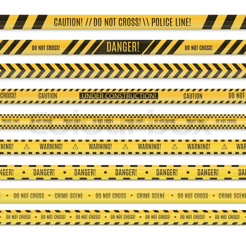 Realsitic seamless set of police line ... | Stock vector | Colourbox