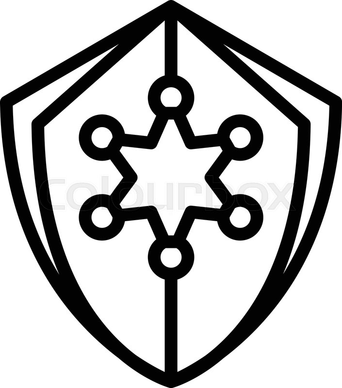 Justice shield icon. Outline justice ... | Stock vector | Colourbox