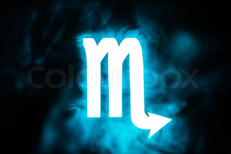 Blue illuminated Scorpio zodiac sign ... | Stock image | Colourbox