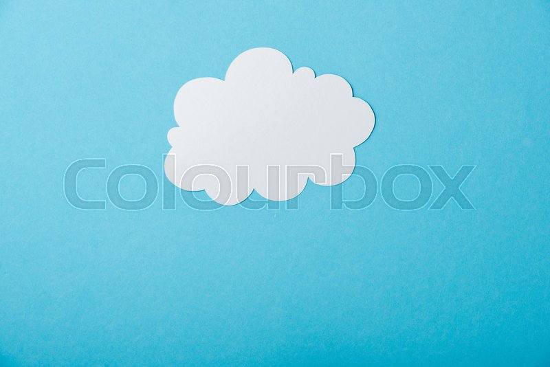 White blank cloud isolated on blue | Stock image | Colourbox