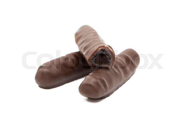 Chocolate sticks with a stuffing on a ... | Stock image | Colourbox