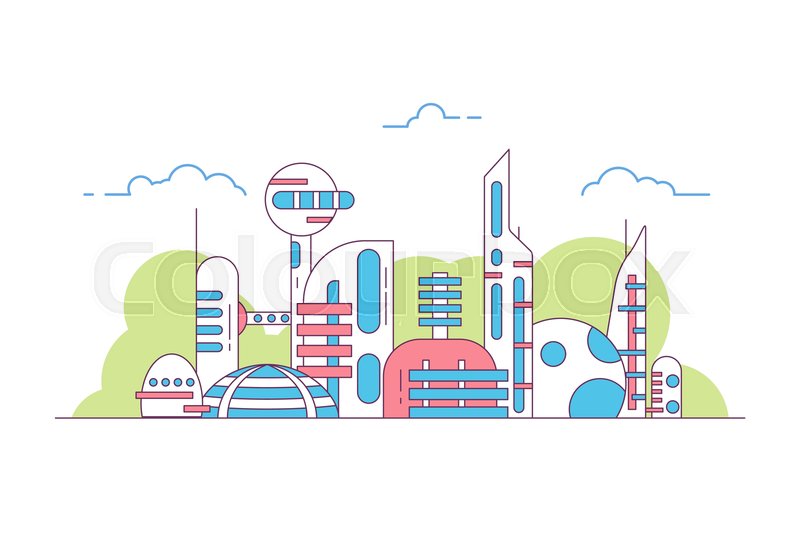 Future City Drawing Simple