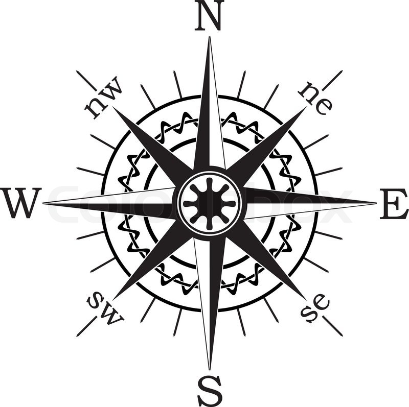 Vector black compass | Stock Vector | Colourbox