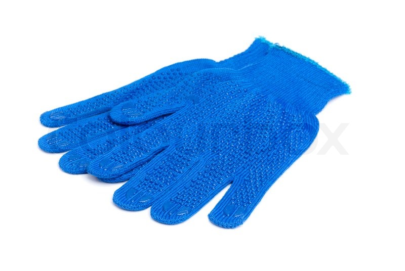 Work gloves blue color isolated on ... | Stock image | Colourbox