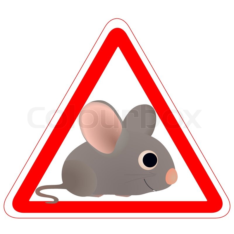 Warning sign with a funny Mouse | Stock Vector | Colourbox