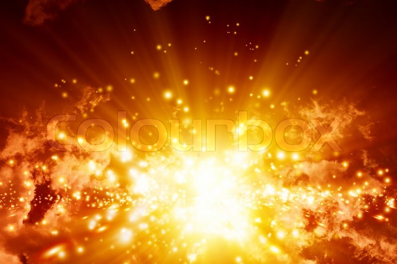 Big explosion in sky | Stock image | Colourbox