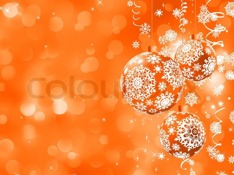 Christmas orange background with ... | Stock vector | Colourbox