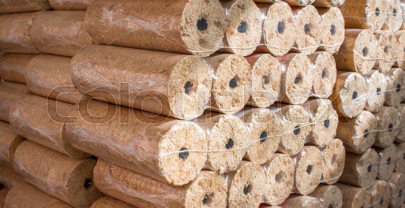 Fire briquettes for heating: Stacked ... | Stock image | Colourbox