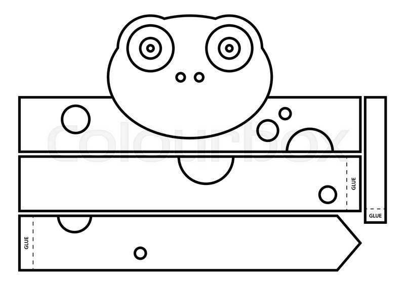 Frog coloring headband. DIY Paper ... | Stock vector | Colourbox