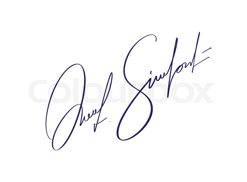 Manual signature for documents on ... | Stock vector | Colourbox