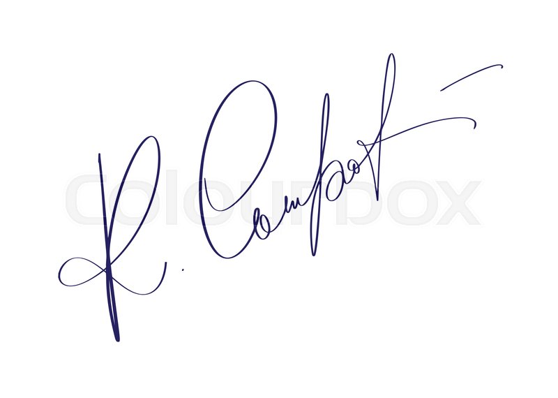 Manual signature for documents on ... | Stock vector | Colourbox