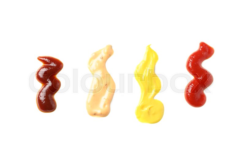 Different sauce smears isolated on ... | Stock image | Colourbox