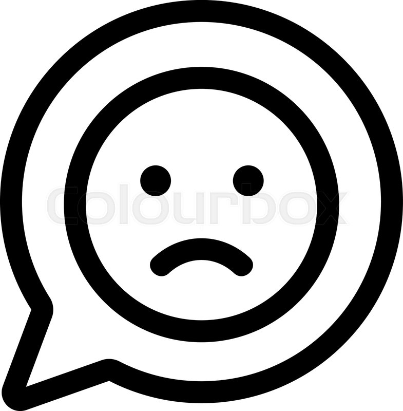 Sad message icon vector. A thin line ... | Stock vector | Colourbox