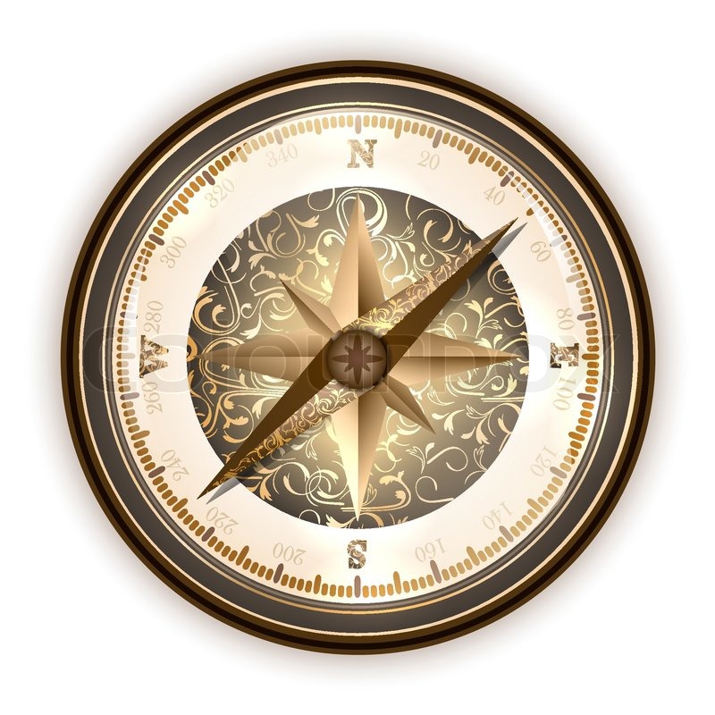 Vinatge antique compass | Stock vector | Colourbox