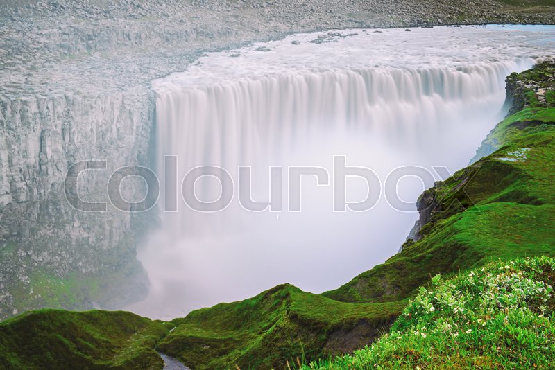 The most powerful waterfall in Europe - ... - Stock Image - Everypixel