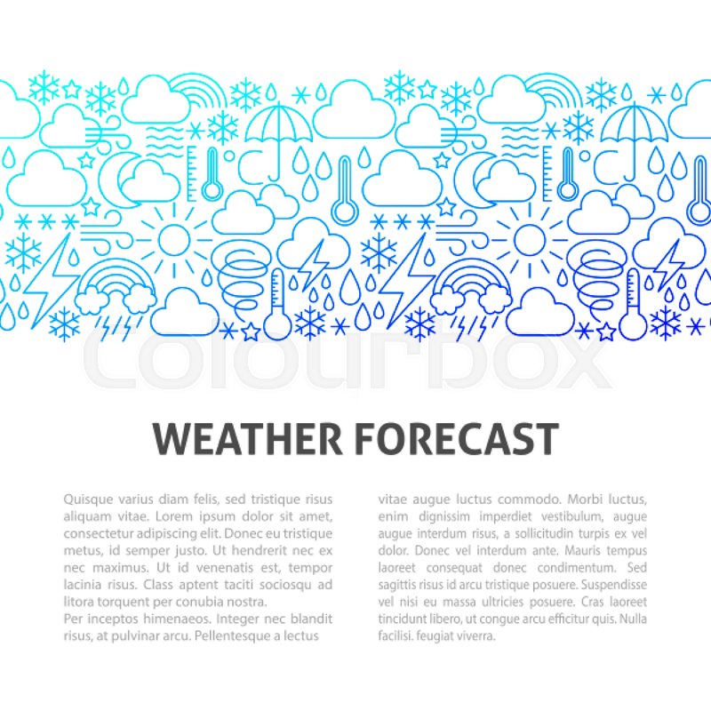 Weather Forecast Line Design Template. ... | Stock vector | Colourbox