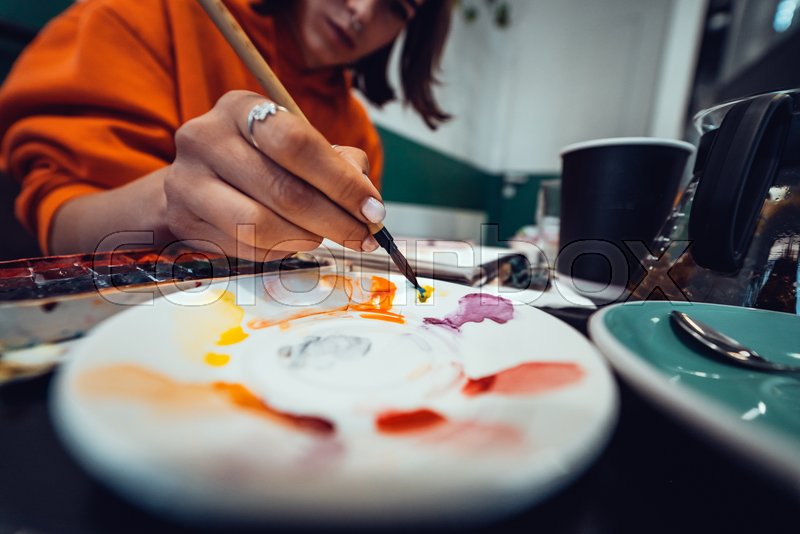 Art, creativity and people concept - ... | Stock image | Colourbox