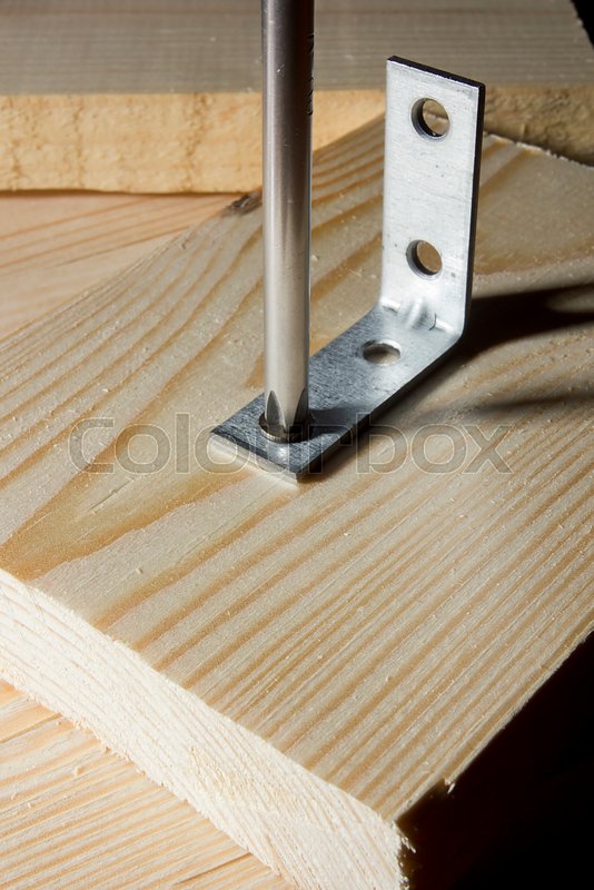 Metal corners and screws for fixing ... | Stock image | Colourbox