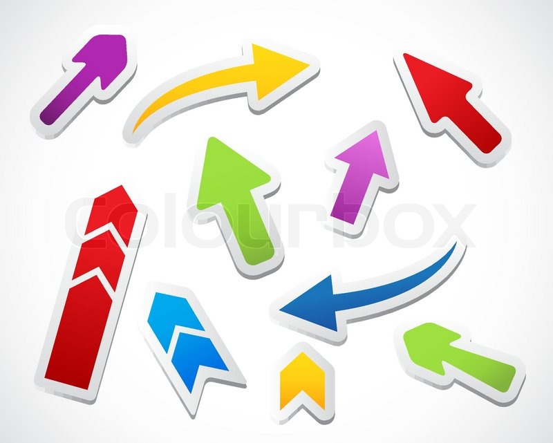 Farbe Pfeile Sticker Sammlung | Stock-Vektor | Colourbox