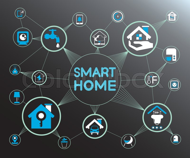 Smart home network concept, smart home ... | Stock vector | Colourbox